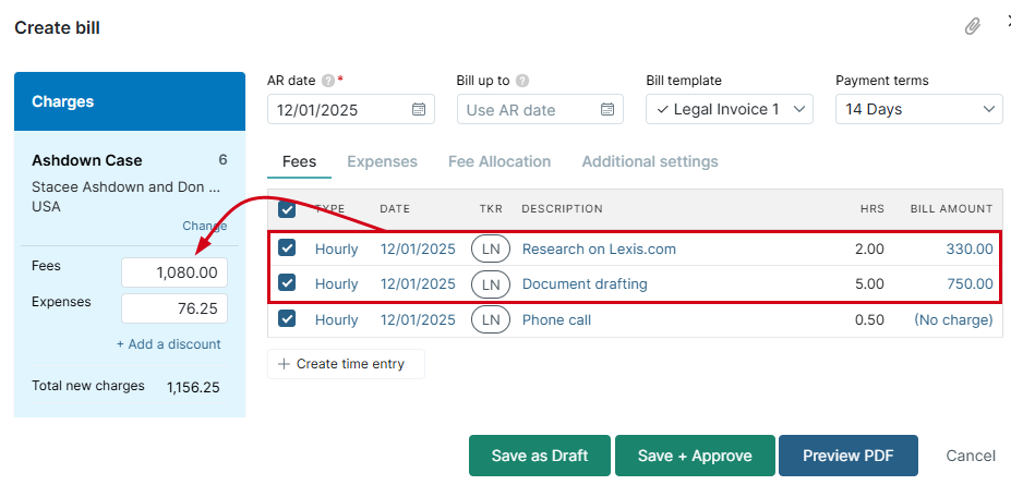 Choosing the Bill Behavior for Billable Time Entries – Practice Management