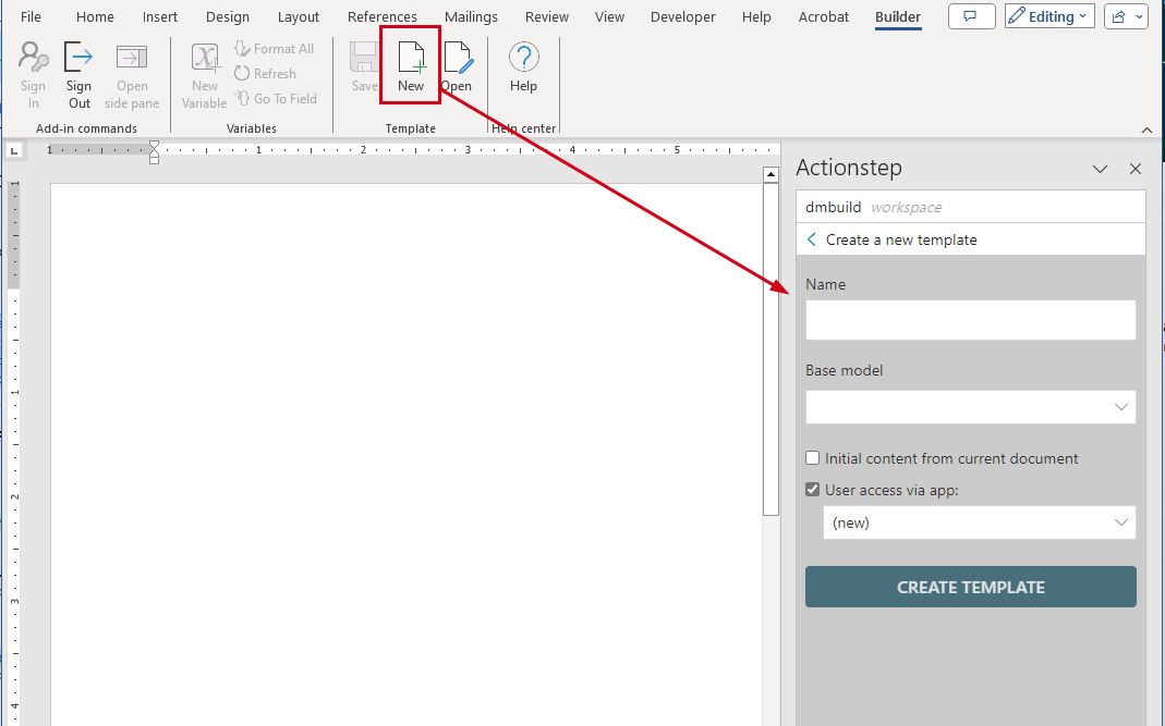 Creating a New Builder Template – Practice Management